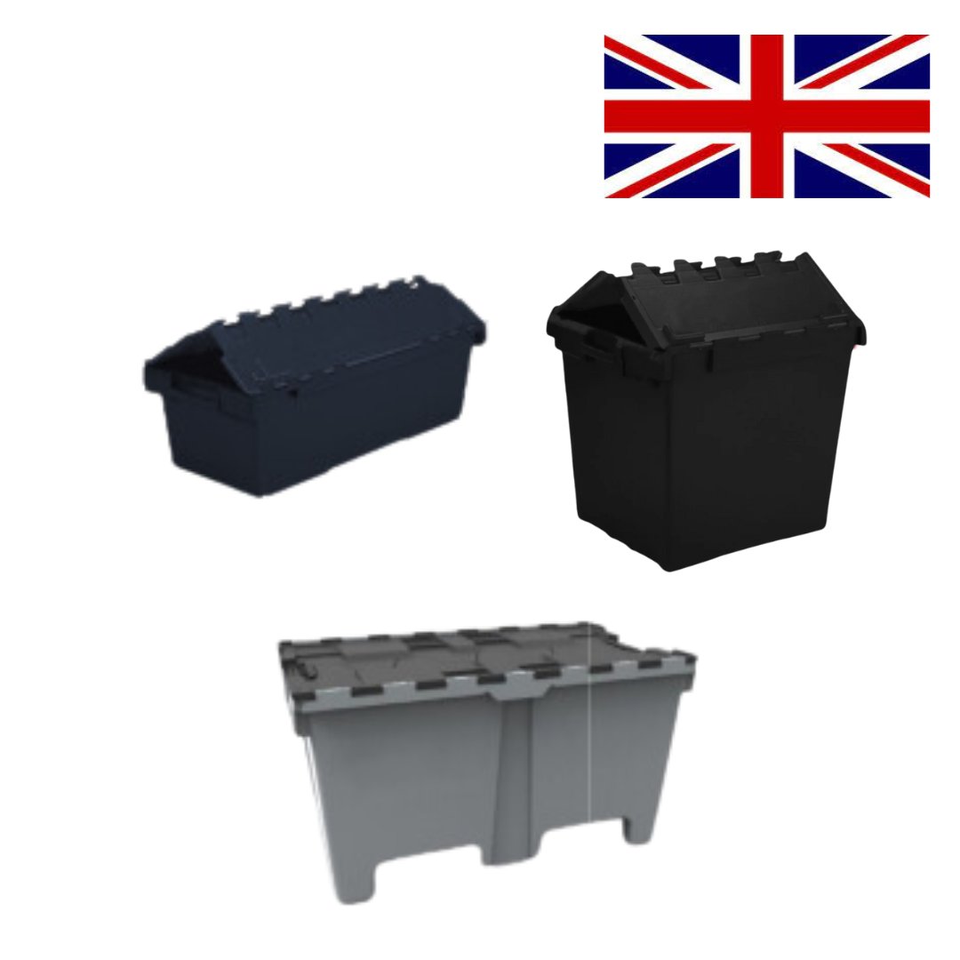 Large Attached Lid Containers | Stacking Tote Boxes | 135 Litre and ab ...